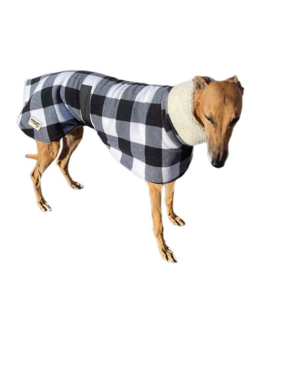 Black & white lumberjack greyhound deluxe style rug polar fleece washa ...