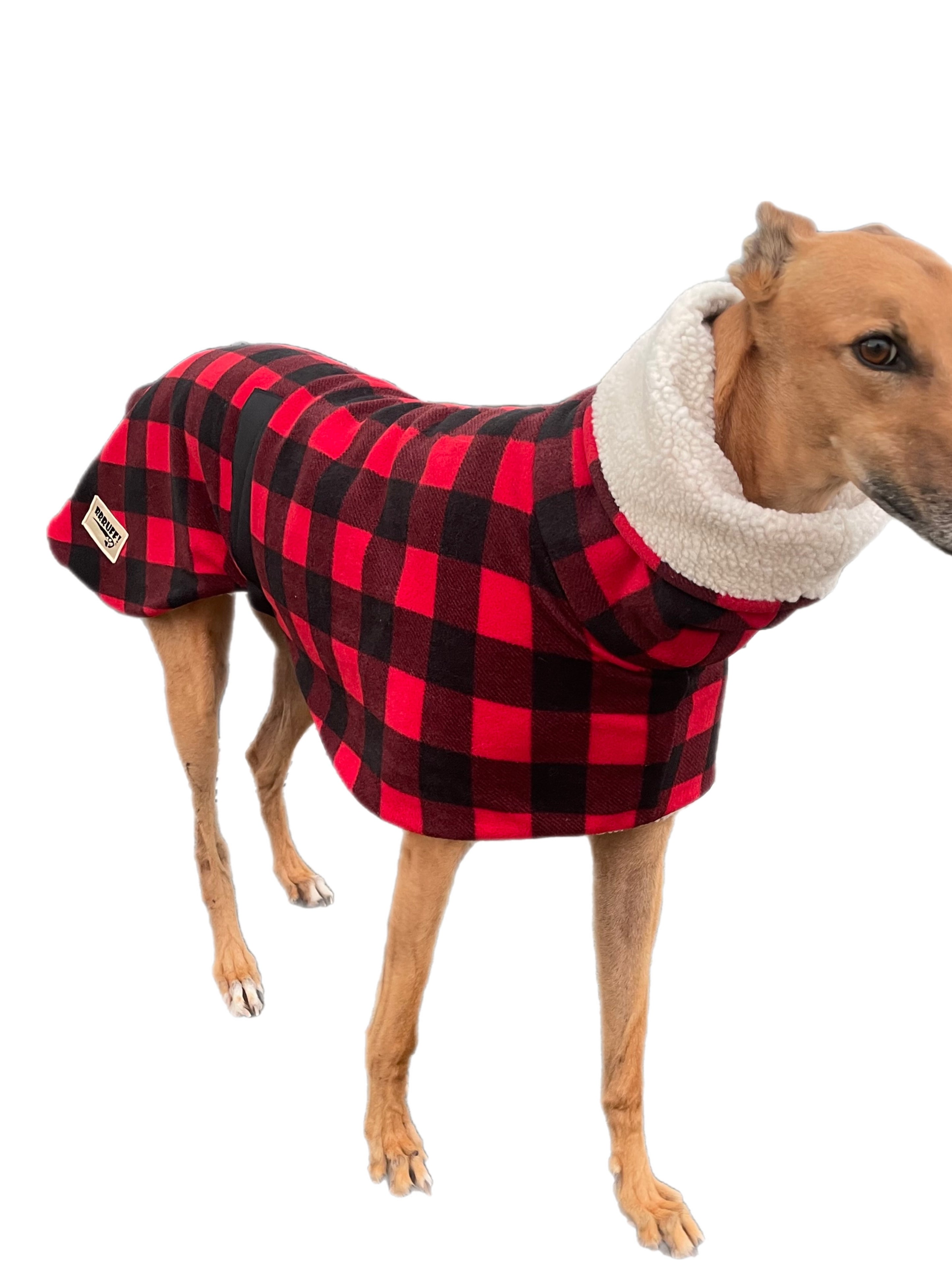 The red Lumberjack Greyhound coat in deluxe style rug red black tartan ...